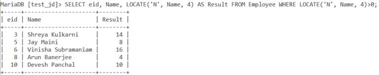 Mysql Locate Find Substrings In A String With Mysql Mysqlcode