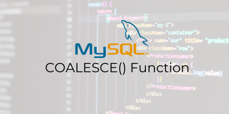 MySQL COALESCE() Function - MySQLCode