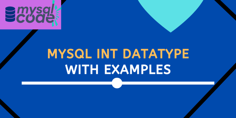 Mysql Int Datatype Mysqlcode