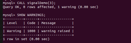 MySQL Raise Error with SIGNAL - MySQLCode