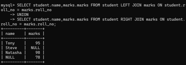 Sql Outer Join Left Right And Full With Examples Mysqlcode