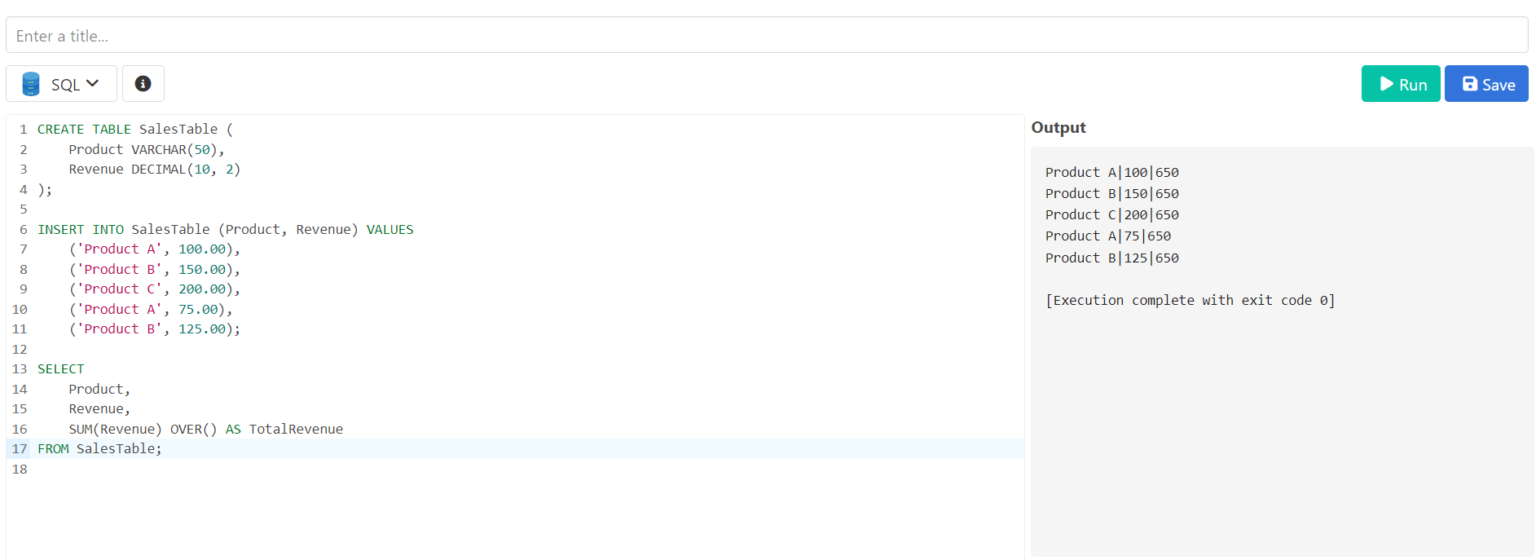Introduction to the OVER() Clause in SQL - MySQLCode Introduction to the OVER() Clause in SQL - MySQLCode