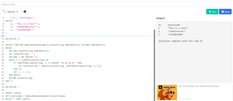 How To Remove Whitespaces And Junk Characters In Sql Mysqlcode 2238