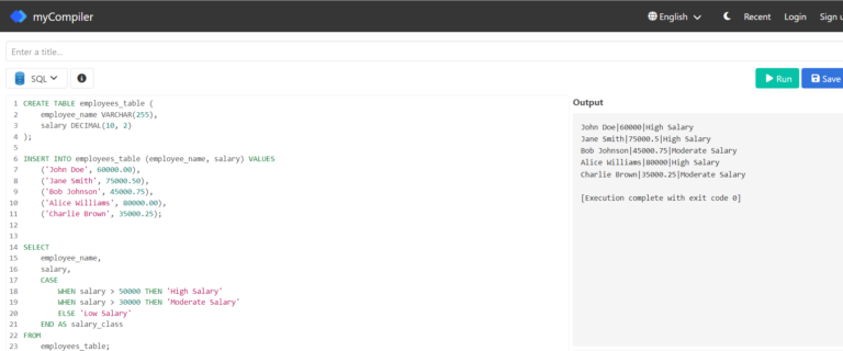 Case Statement With Sum Function In Sql Mysqlcode