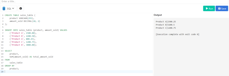 CASE Statement with SUM() Function in SQL - MySQLCode
