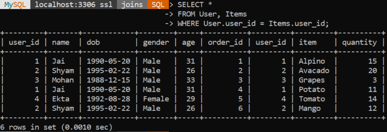 Equi Join And Non Equi Join In Sql With Examples Mysqlcode 1763