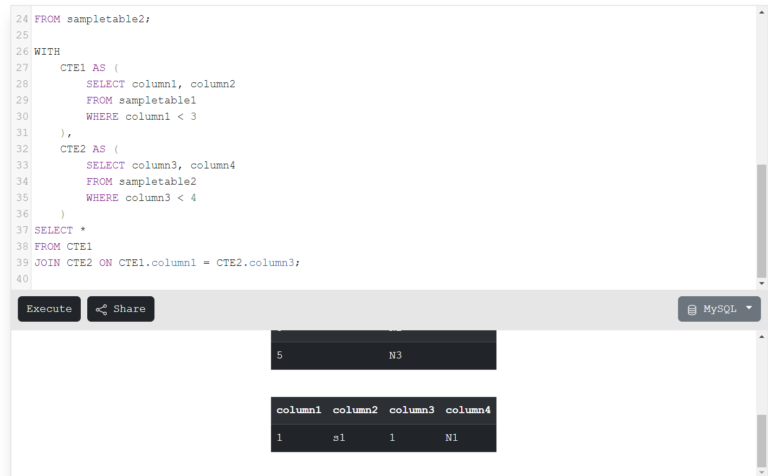 How To Use Multiple CTEs In SQL - MySQLCode