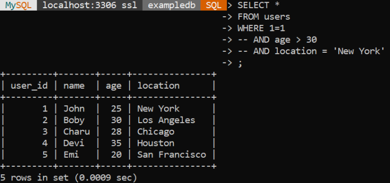 Why Use Where 11 In Sql Queries Mysqlcode